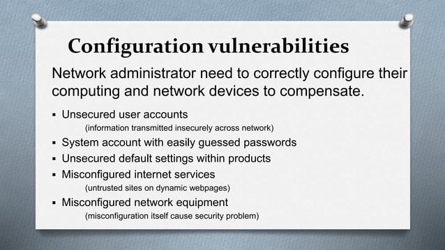 Network Security Vulnerabilities Threats And Attacks Pptx Internet Computing