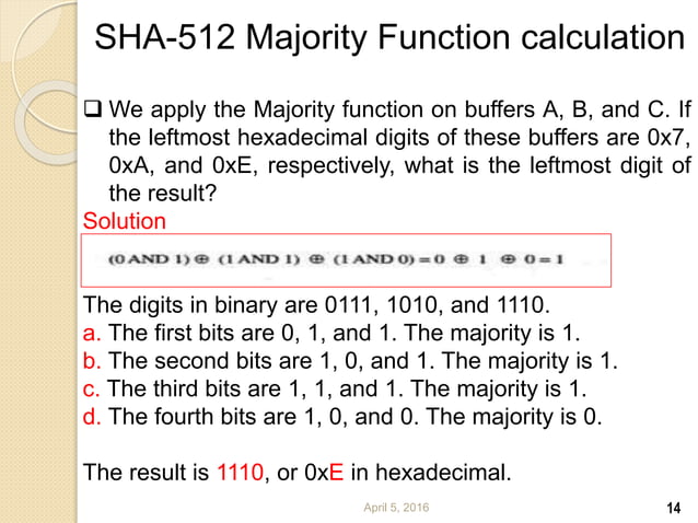 Secure Hash Algorithm (SHA-512) | PPTX