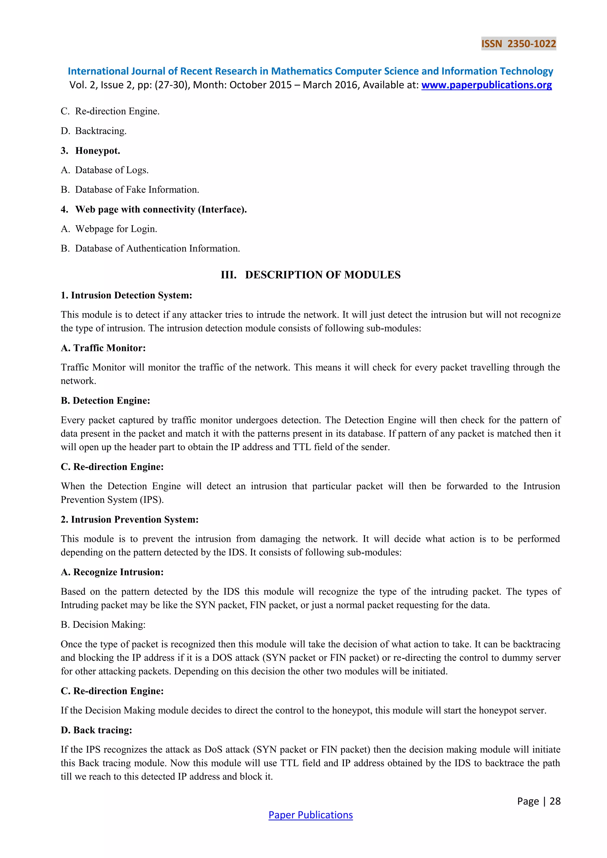 Network Security Using IDS, IPS & Honeypot | PDF