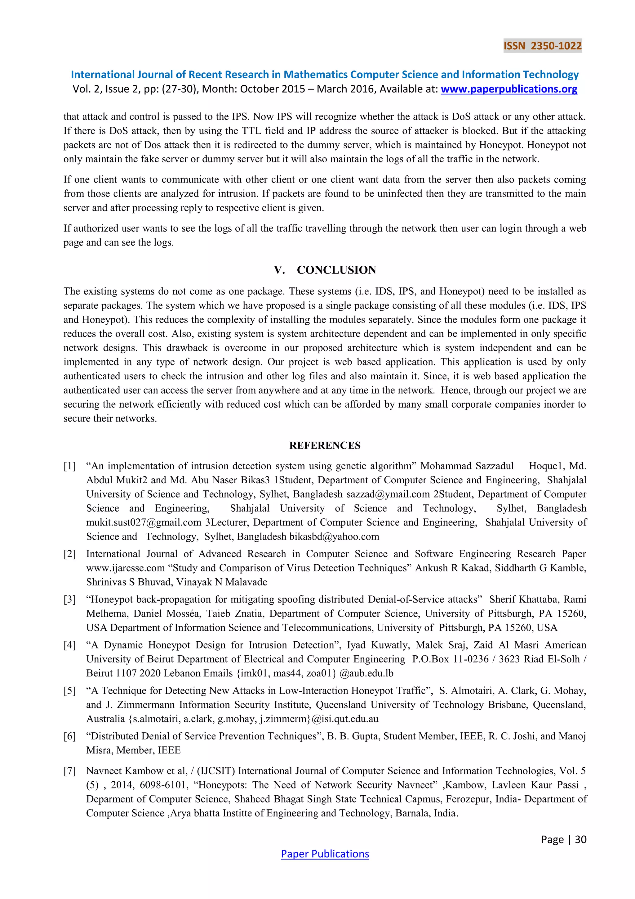 Network Security Using IDS, IPS & Honeypot | PDF