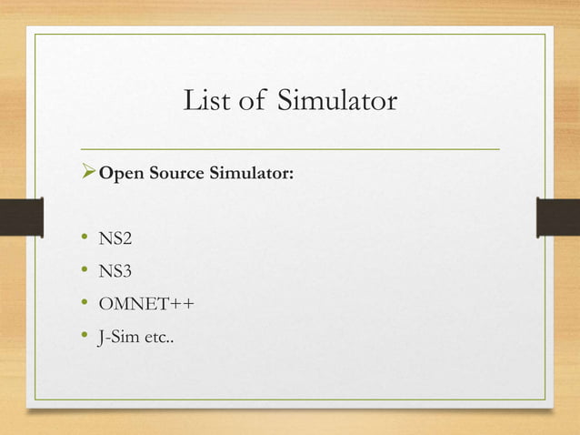 Network simulation software | PPTX | Operating Systems | Computer Software and Applications