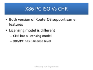 Network Simulation using Mikrotik Router OS CHR (MUM Presentation) | PPTX