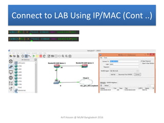 Network Simulation using Mikrotik Router OS CHR (MUM Presentation) | PPTX