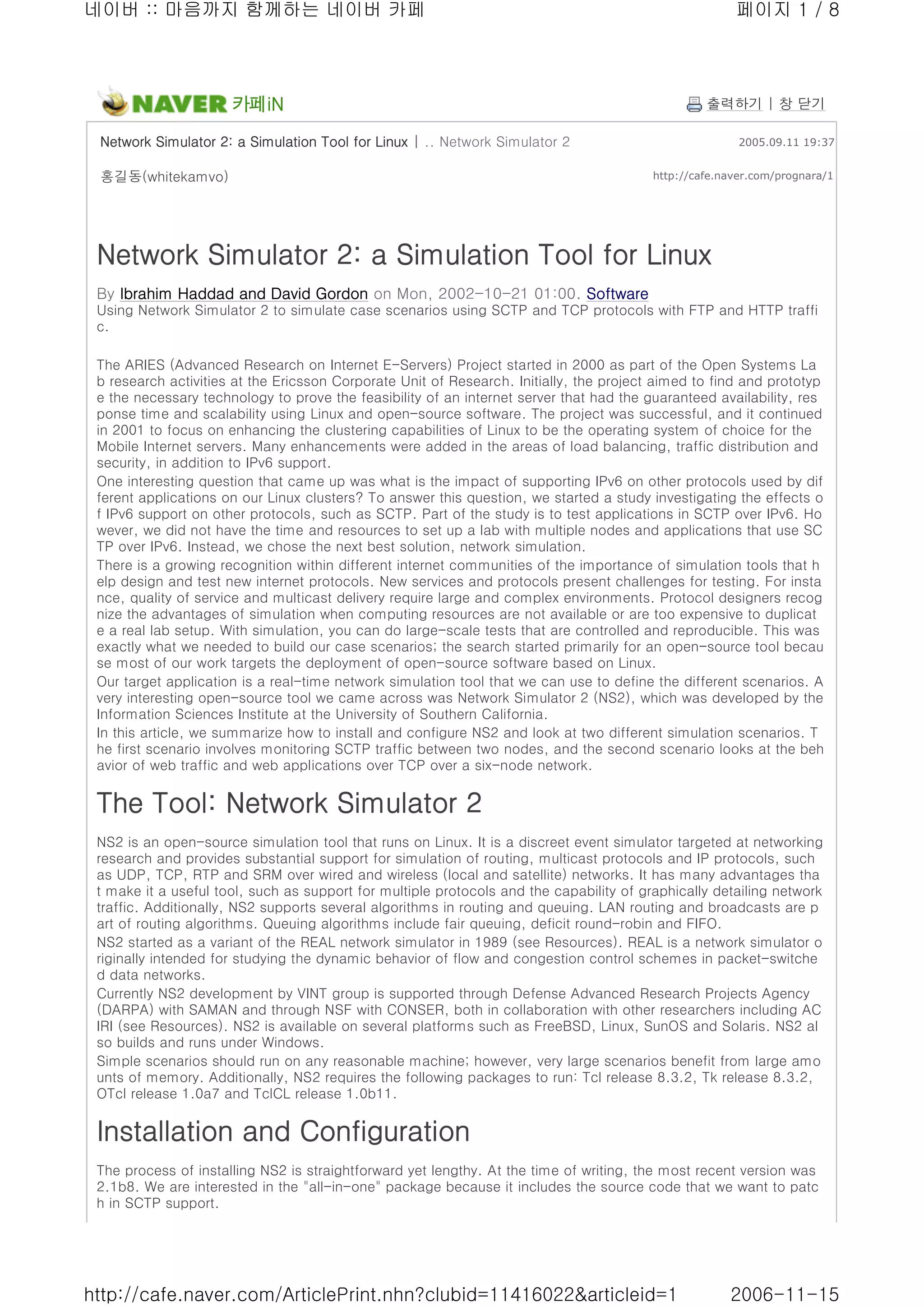 Network simulator 2 a simulation tool for linux | PDF