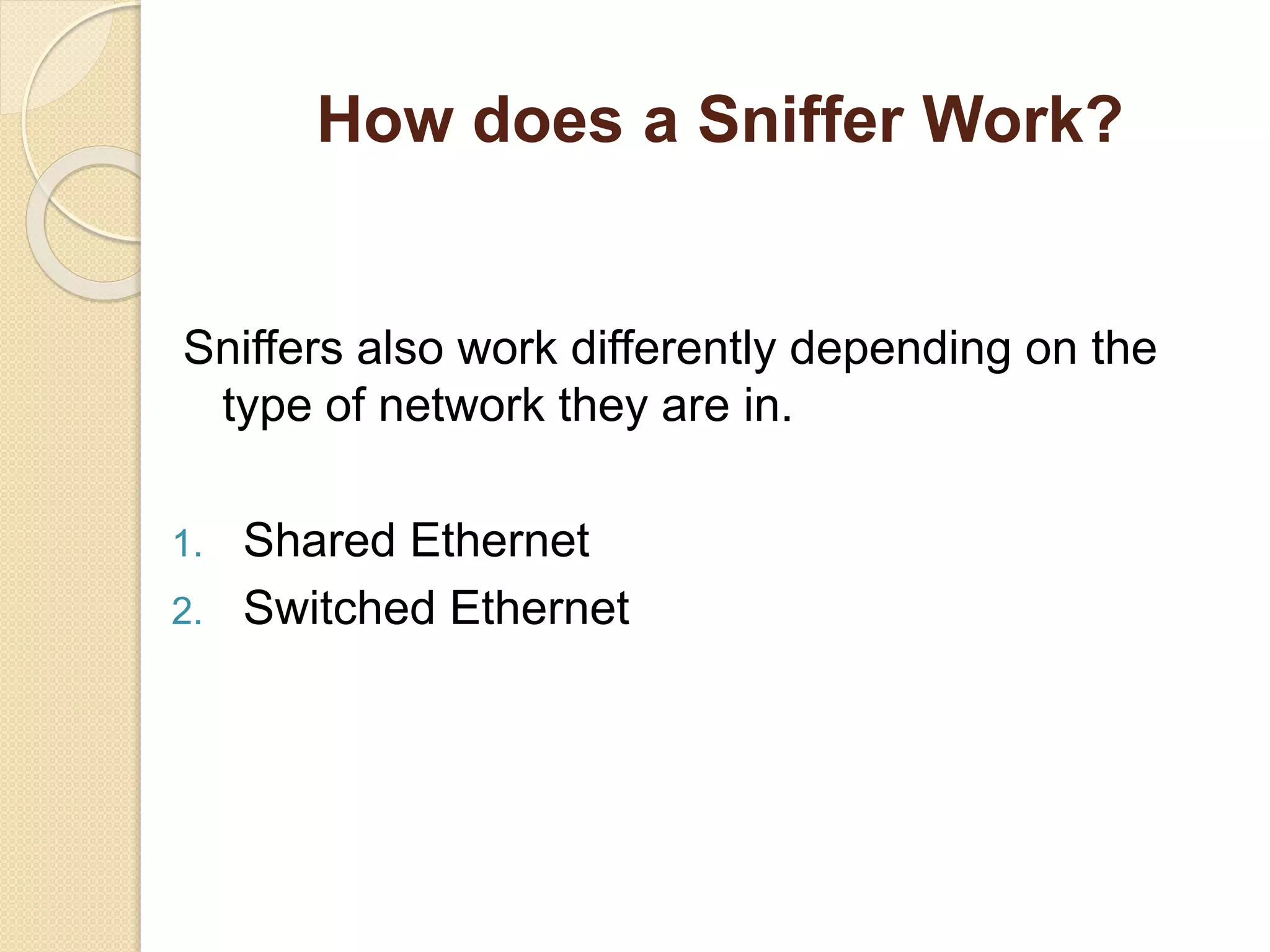 Network sniffers & injection tools | PPTX