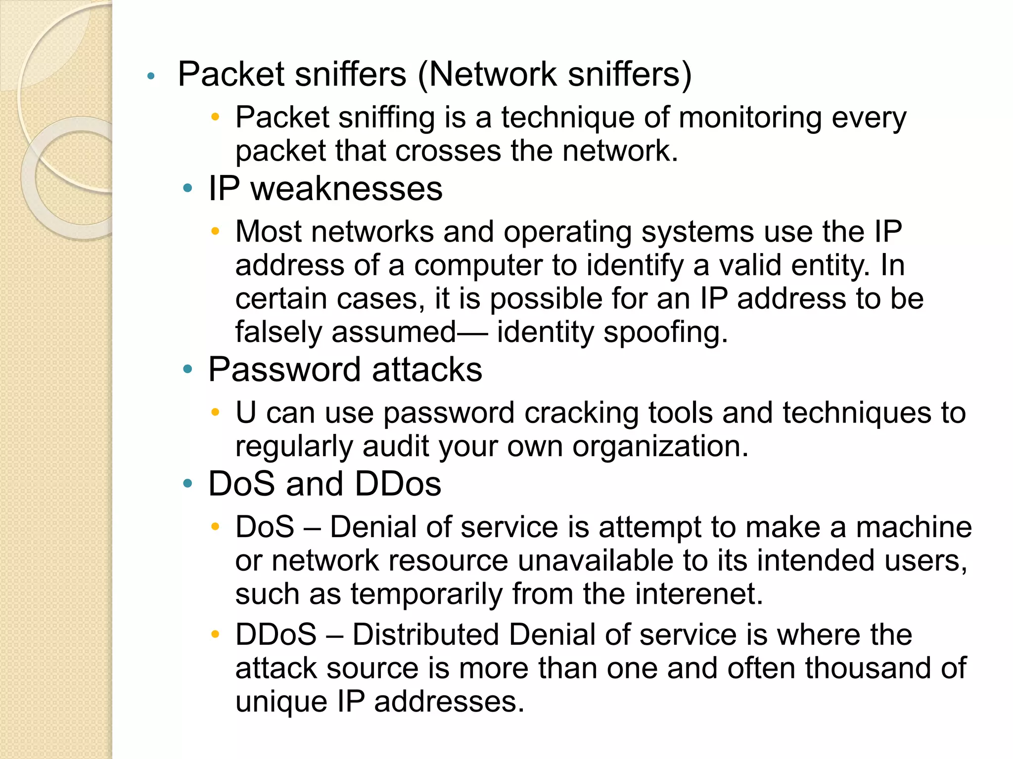 Network sniffers & injection tools | PPTX