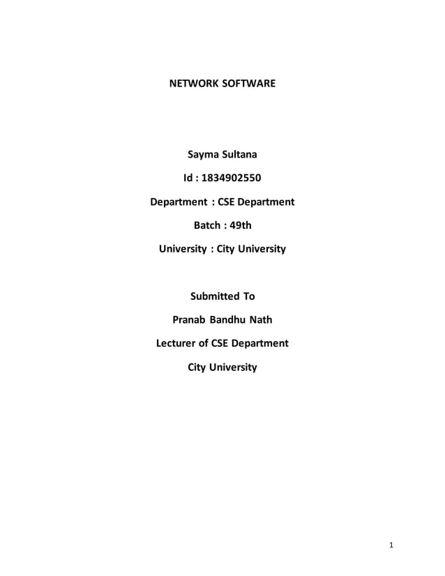 Network Software Docx Operating Systems Computer Software And Applications
