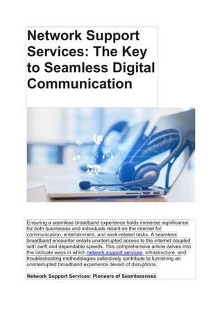 Network Support Services | PDF