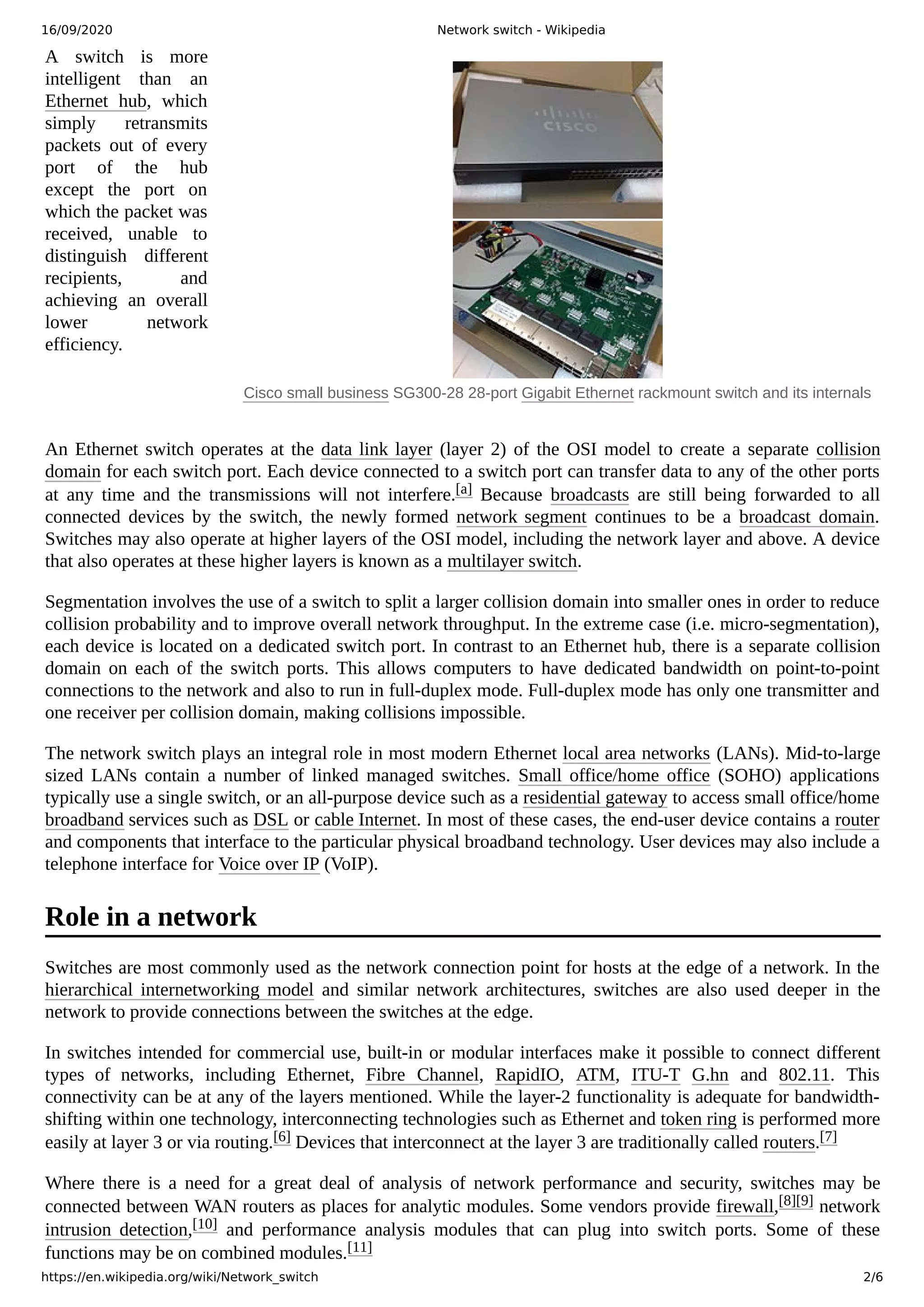 Network switch : Notes | PDF