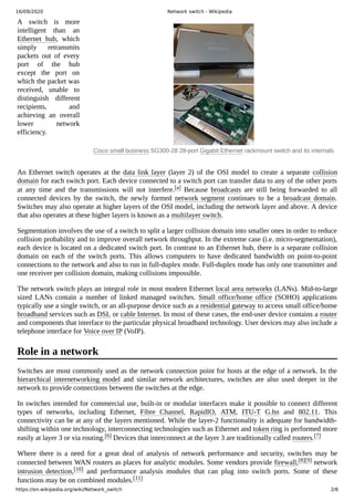Network switch : Notes | PDF