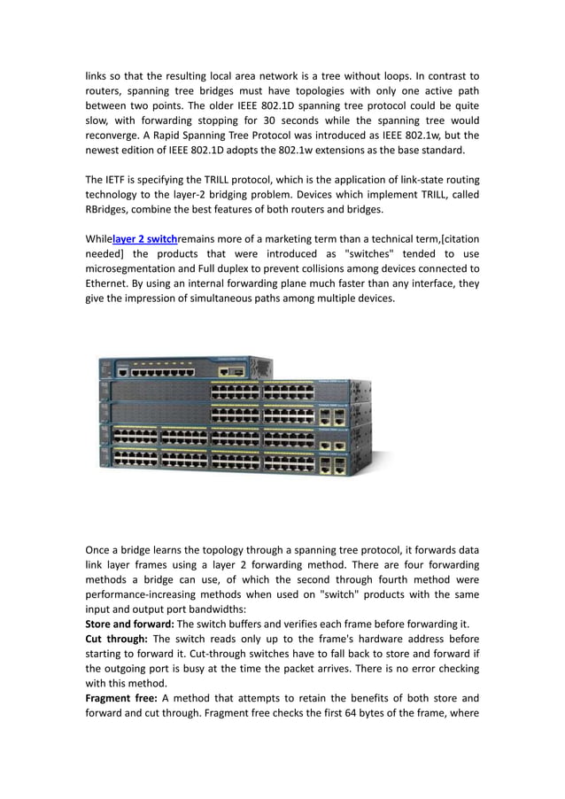 Network switches, functions & role in networks | DOCX | Computer Networking | Computing