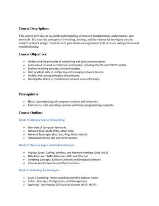 Network Switching and Routing Network Switching and Routing | PDF