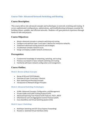 Network Switching and Routing Network Switching and Routing | PDF