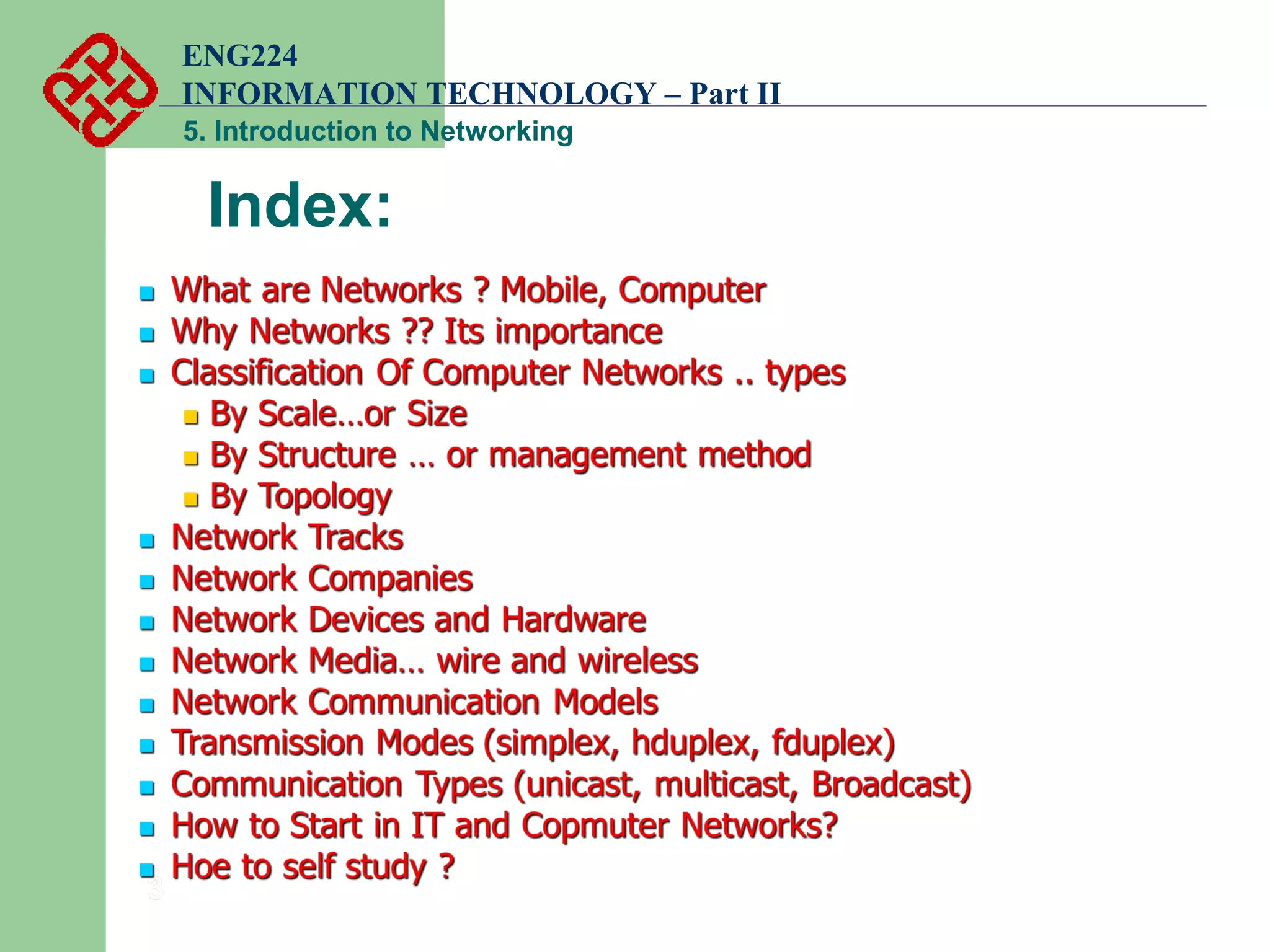 Computer Networks workshop | PPT