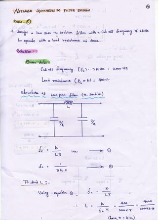 Biomedical Circuits & Networks - Network synthesis and filter design | PDF