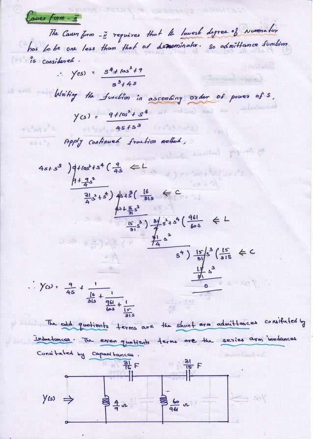 Biomedical Circuits & Networks - Network synthesis and filter design | PDF