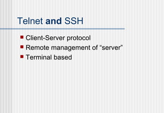Network telnet ssh | PPT