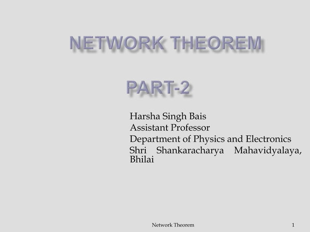 Network theorem part 2 | PPT