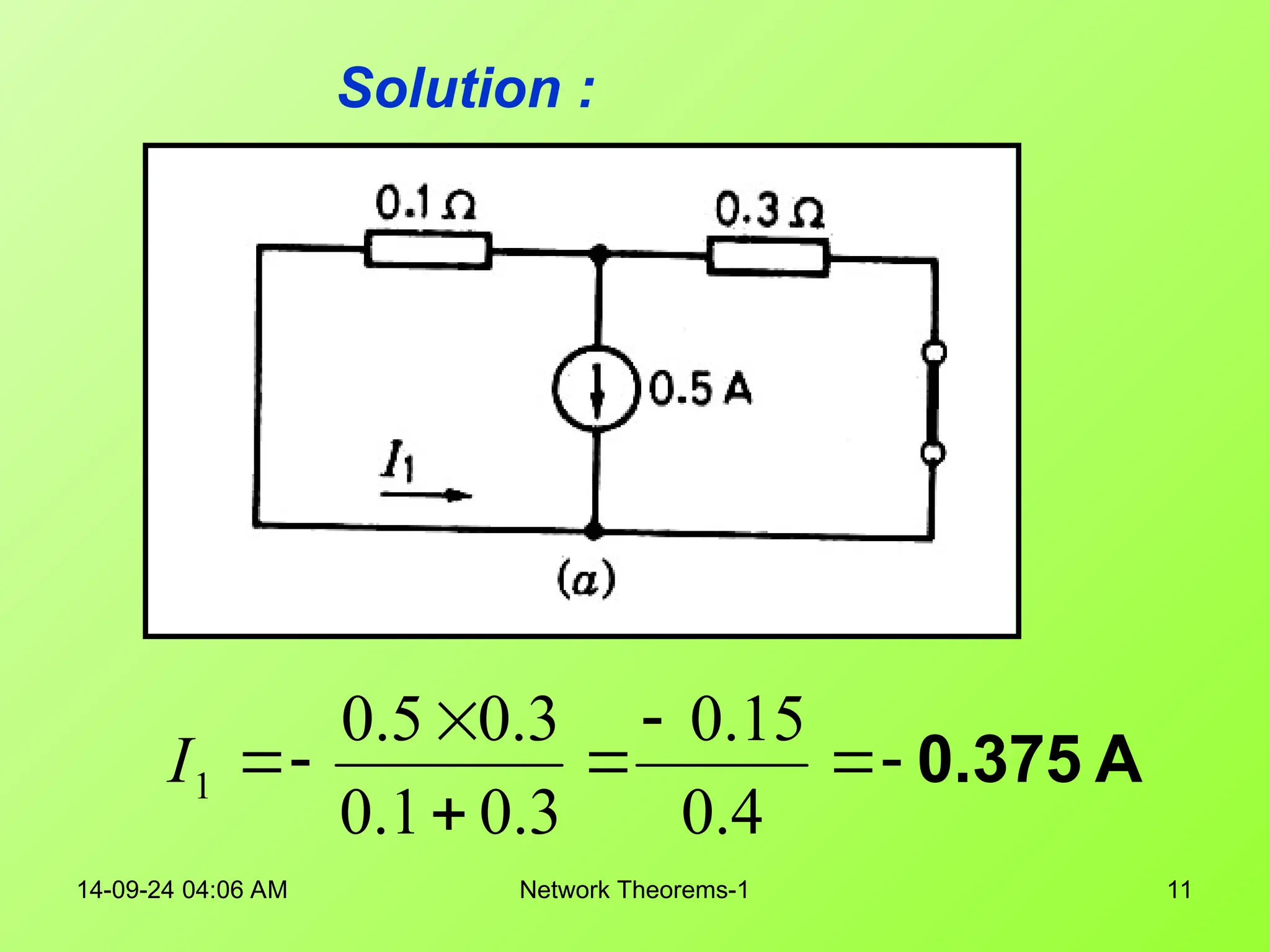 Network Theorems for network solving and design | PPT