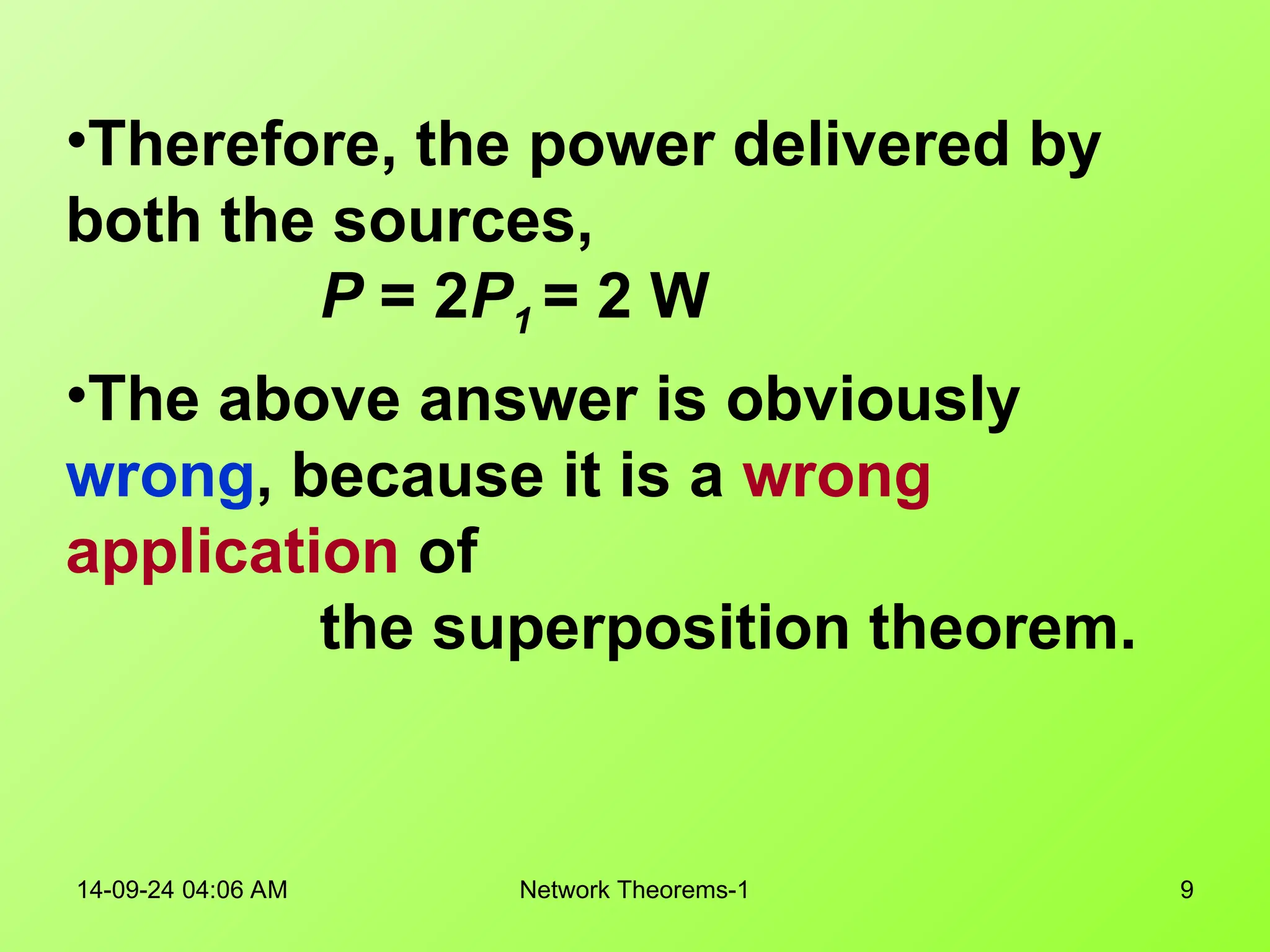 Network Theorems for network solving and design | PPT