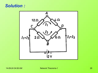 Network Theorems for network solving and design | PPT