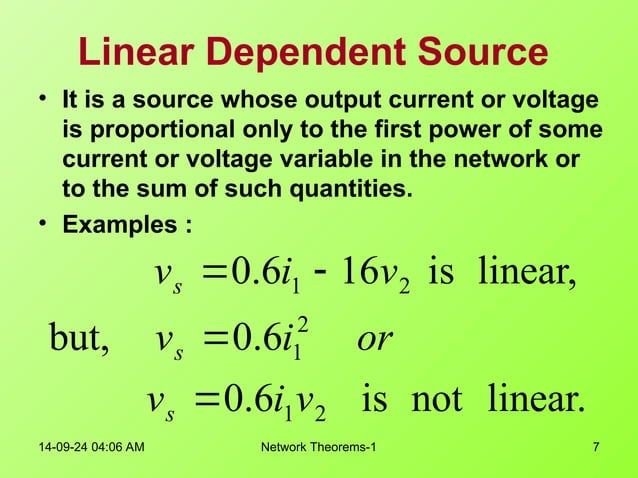 Network Theorems for network solving and design | PPT