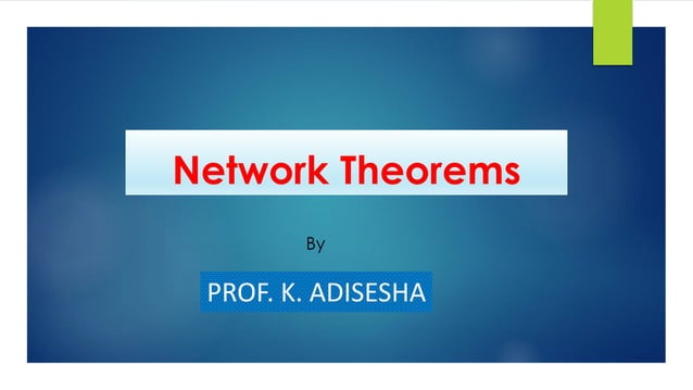 Network theorems by adi | PPT