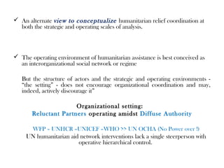 Network theory and Humanitarian Action | PPT