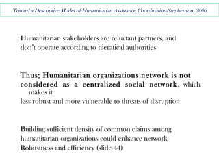 Network theory and Humanitarian Action | PPT