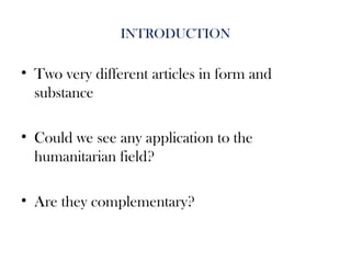 Network theory and Humanitarian Action | PPT