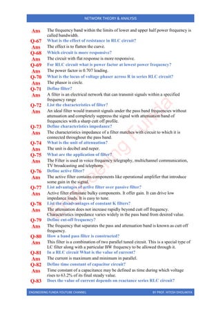 Network theory Interview & Viva | PDF