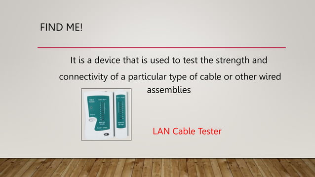 Network Tools Materials And Equipmentpptx Computer Networking Computing