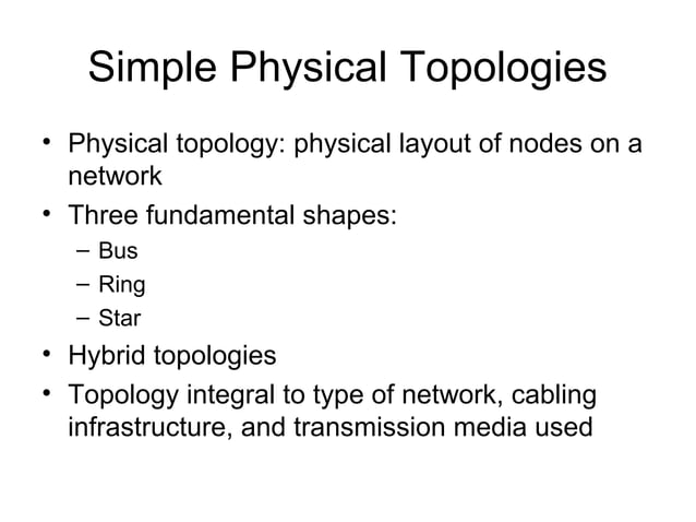 Network topologies | PPT | Computer Networking | Computing