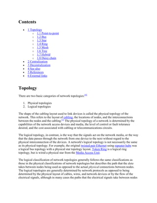 Network topology | PDF