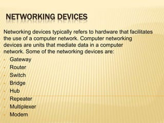 Network topology and devices | PPTX | Computer Networking | Computing