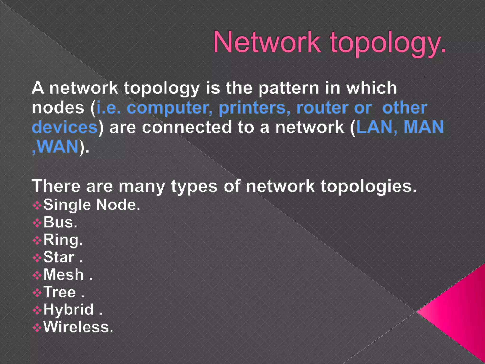 Network topology | PPTX | Computer Networking | Computing