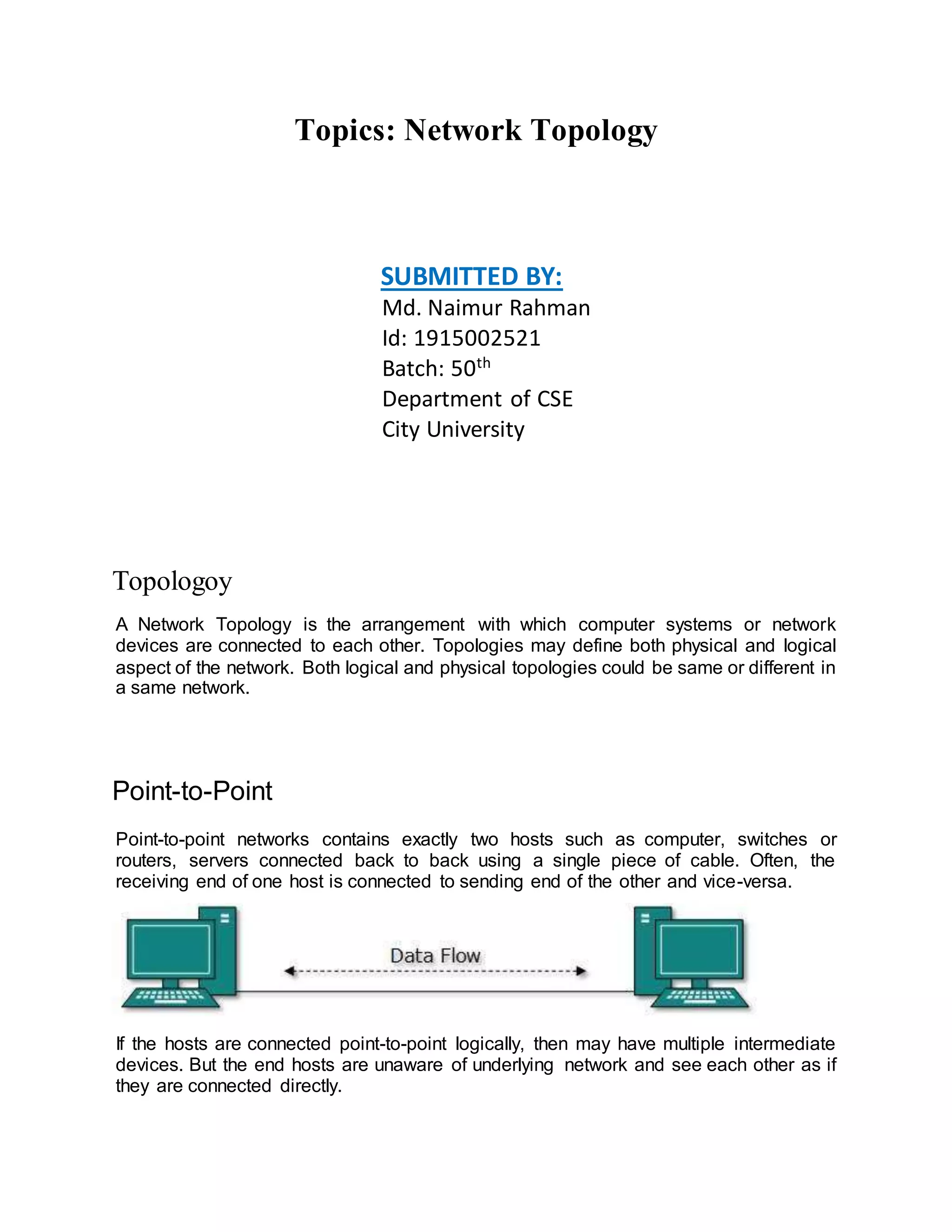 Network topology | DOCX | Computer Networking | Computing