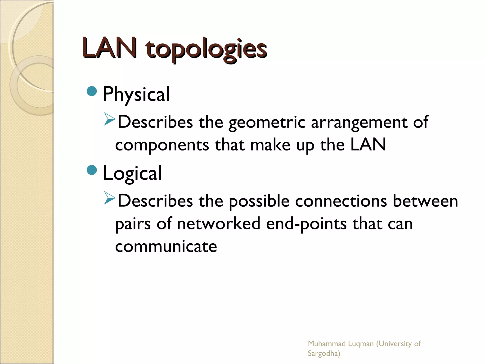 Network Topology Complete Slides by Luqman | PPT