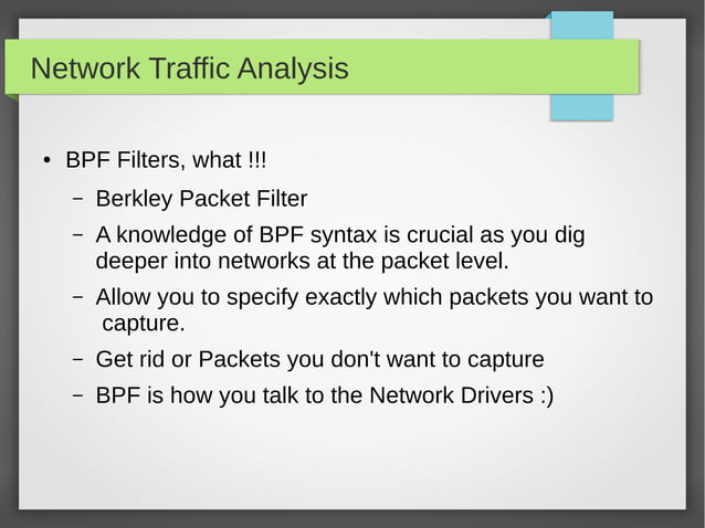 Network traffic analysis course