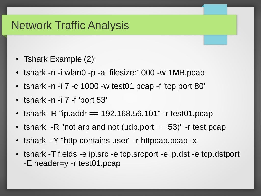 Network traffic analysis course