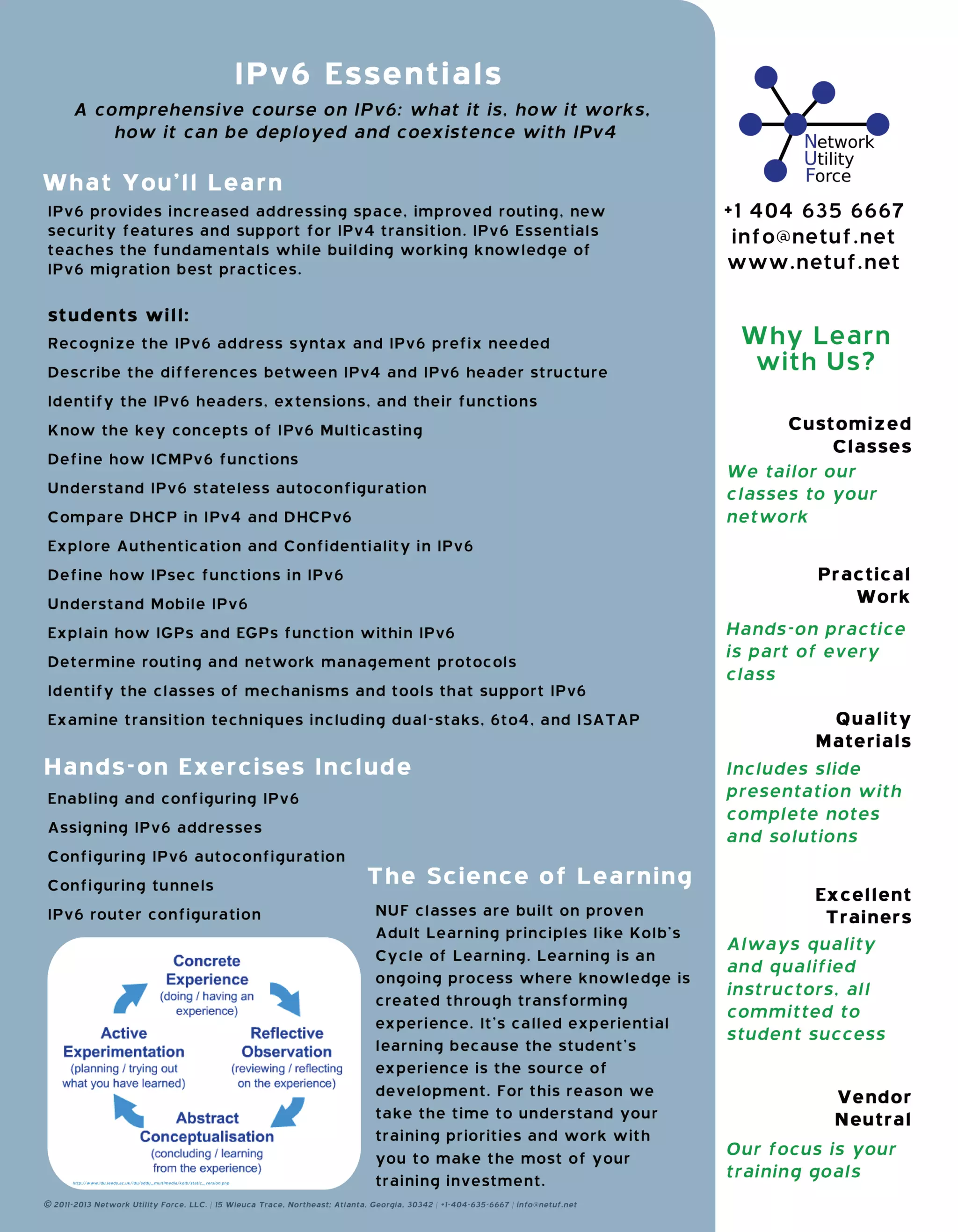 Network Utility Force IPv6 training brochure | PDF
