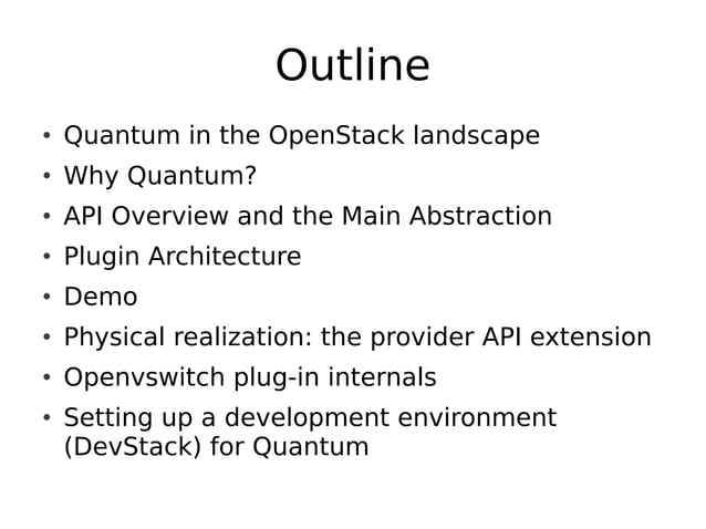 Network virtualization with open stack quantum | PPT