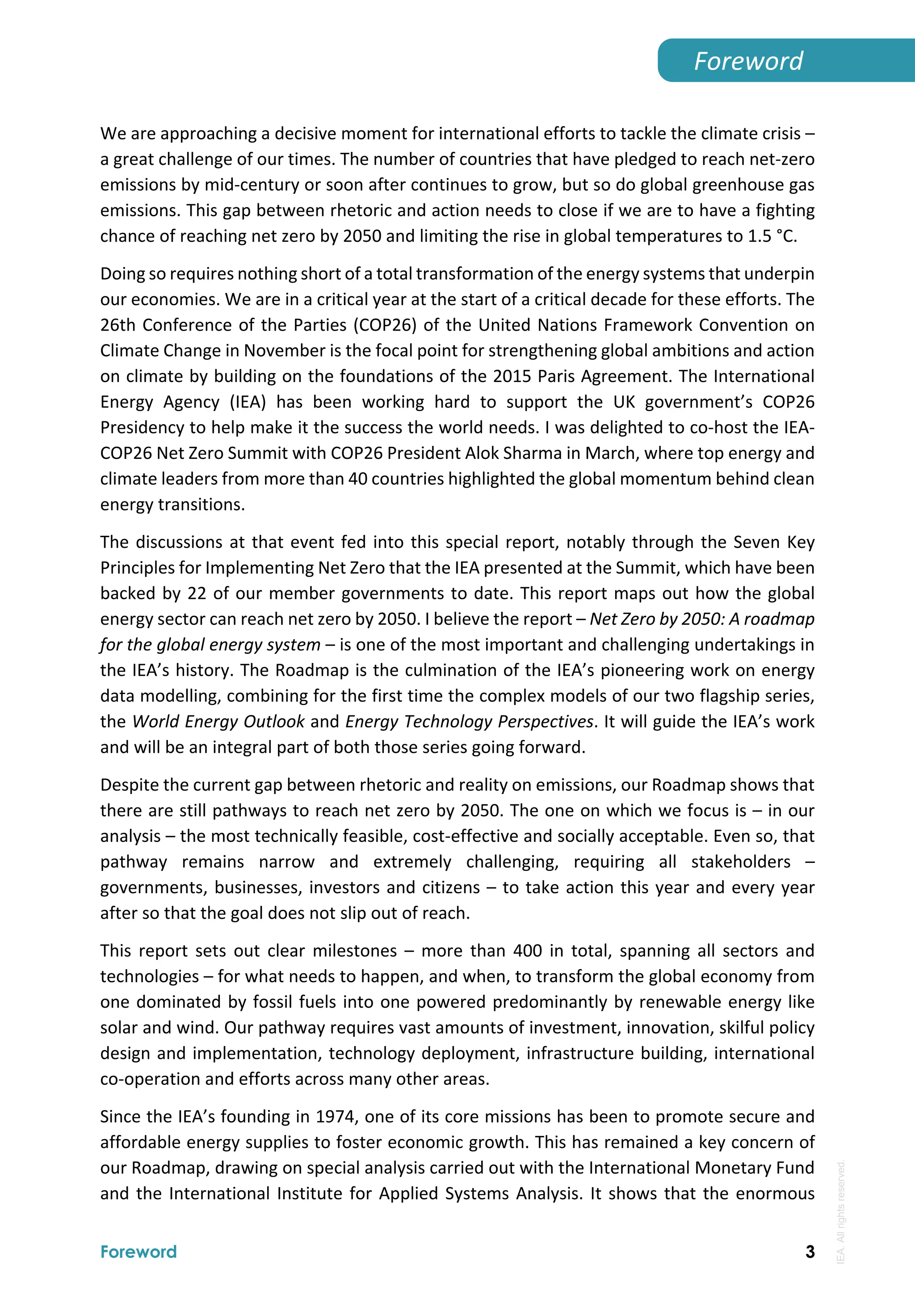 Net Zero By 2050 Roadmap For Global Energy Sector Pdf