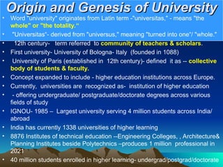 Net Zero Vision for Universities. - Role of Higher Educational ...