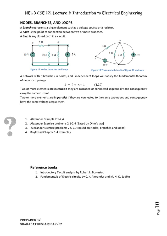 neub-cse-121-lec-1.pdf Basic-Electric-and-Circuit | PDF