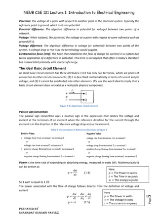 neub-cse-121-lec-1.pdf Basic-Electric-and-Circuit | PDF