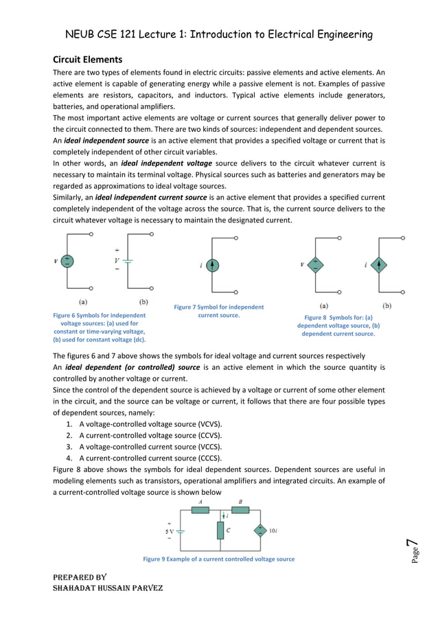 neub-cse-121-lec-1.pdf Basic-Electric-and-Circuit | PDF