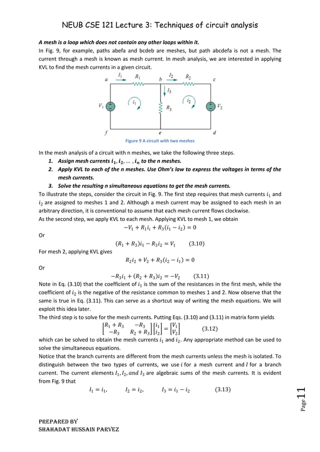 neub-cse-121-lec-3.pdf Basic-Electric-and-Circuit | PDF