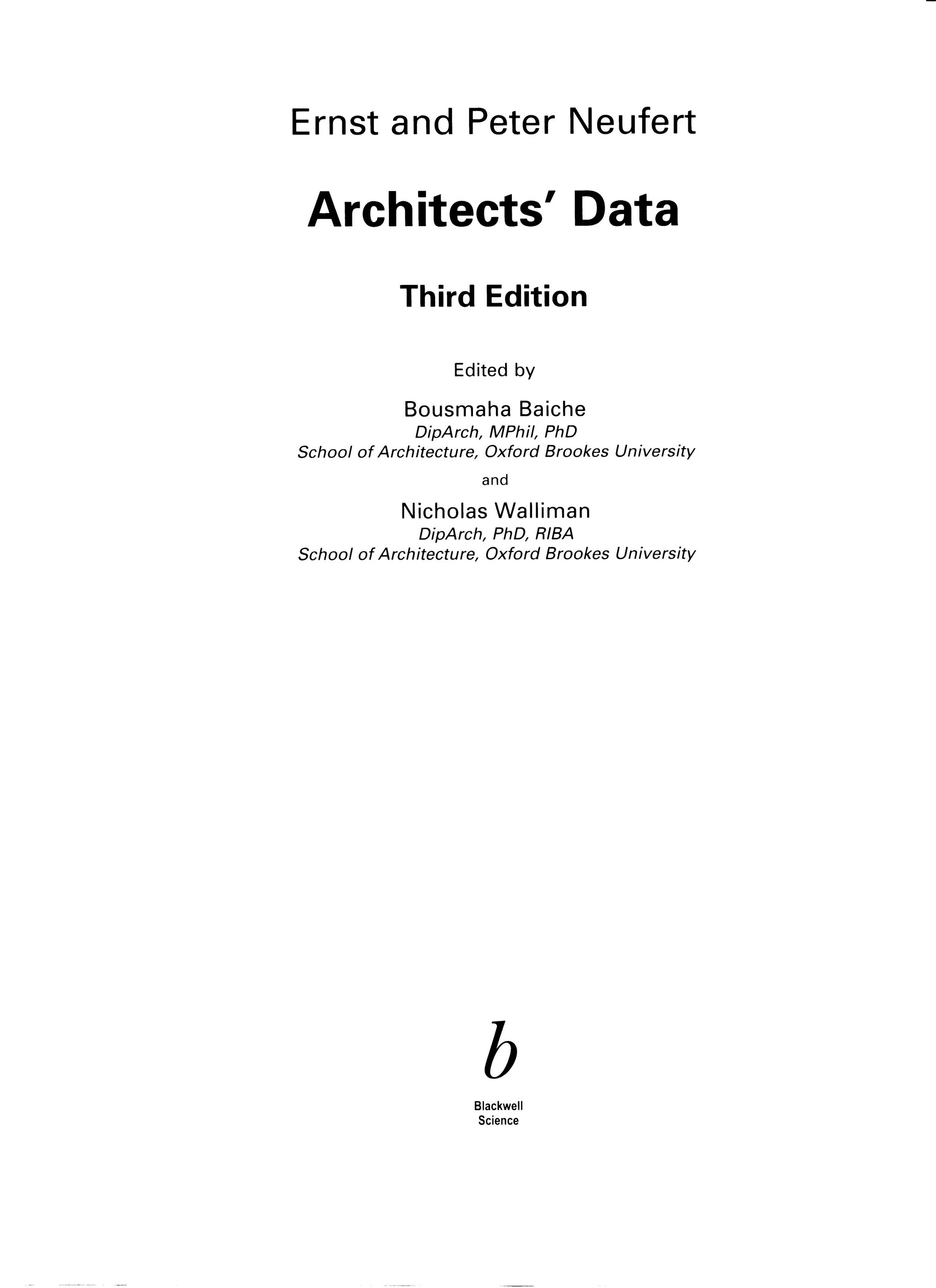 Neufert 3rd edition - Architect's Data | PDF | Environment | Science