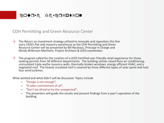 COH Permitting Center | PPTX | Developmental Sites | Real Estate